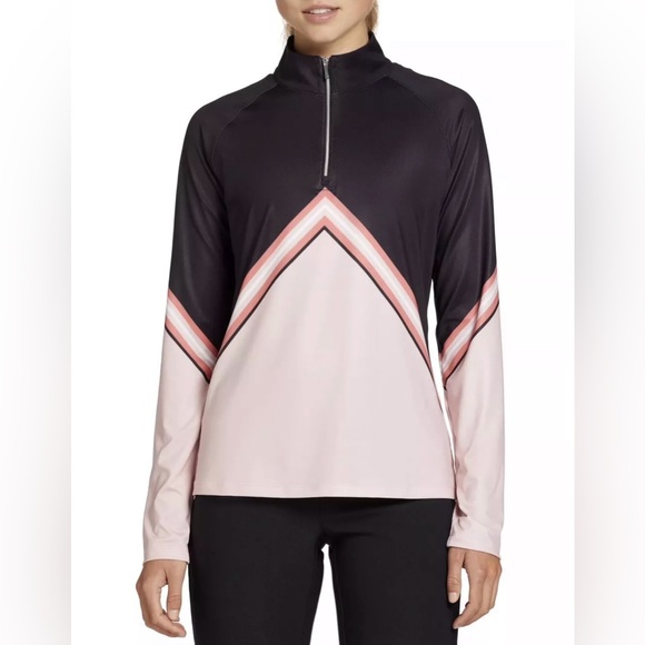 Lady Hagen | Tops | Lady Hagen 4 Zip Chevron Pullover Golf Polo Black ...